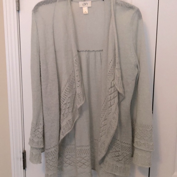 LOFT | Sweaters | Light Grey Loft Open Cardigan | Poshmark
